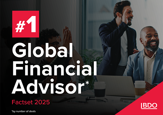 BDO Deal Advisory leads 2025 industry rankings - BDO